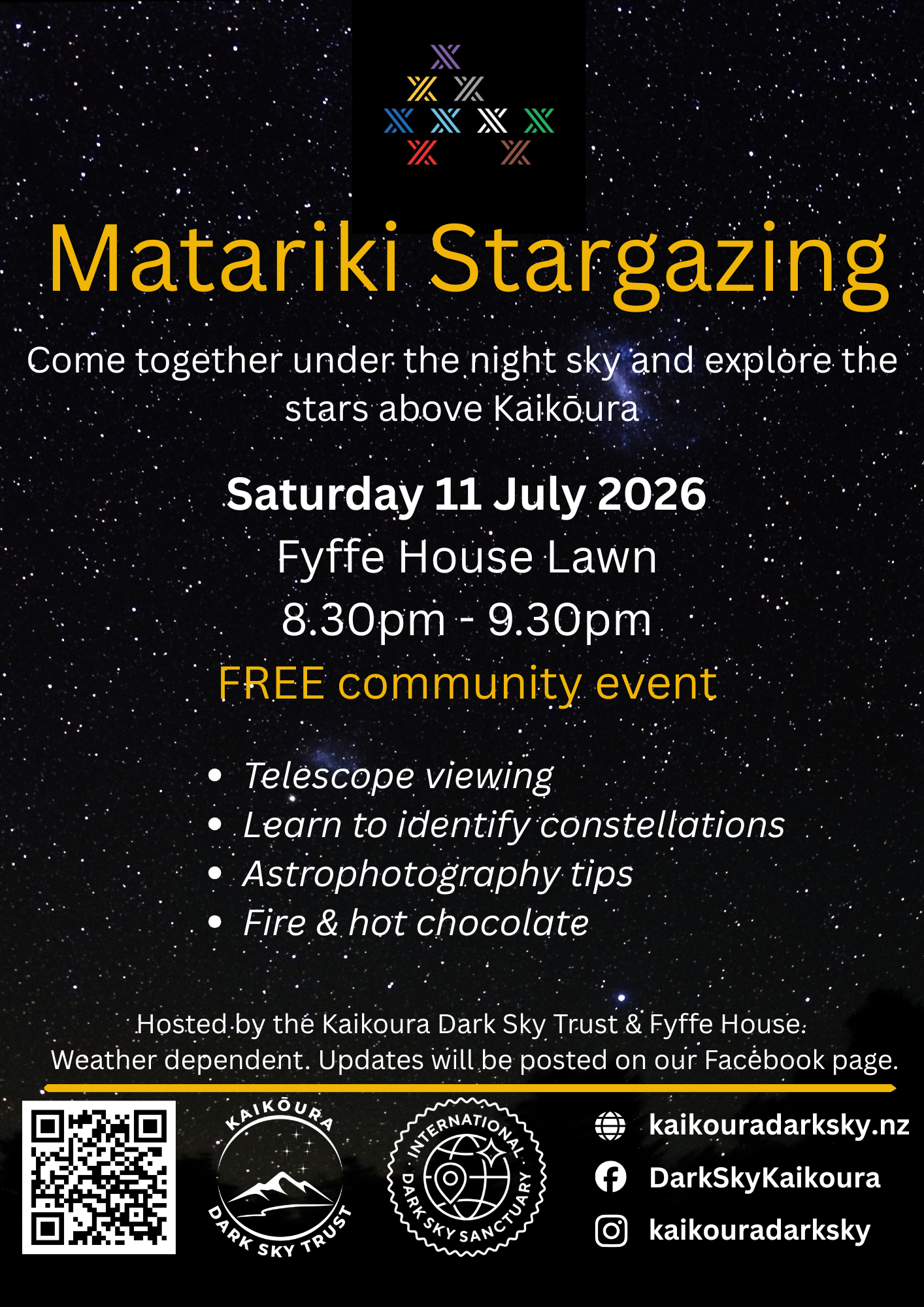 Matariki Stargazing at Fyffe House - Kaikōura Dark Sky Trust