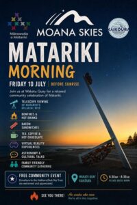 Matariki Morning at Wakatu Quay - Kaikōura Dark Sky Trust